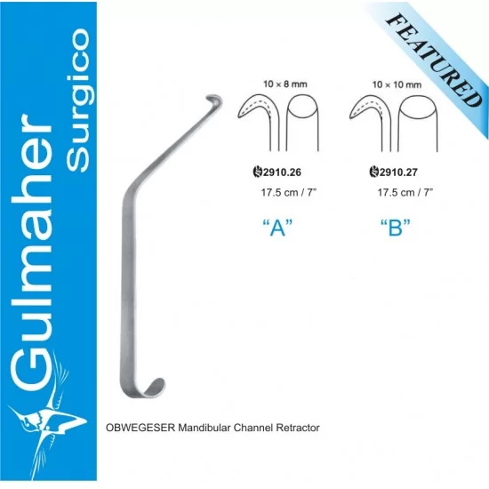 Obwegeser Mandibular Channel Retractor | Gulmaher Surgico