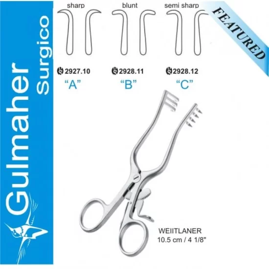 Weitlaner Retractors |Self Retaining| Gulmaher Surgico