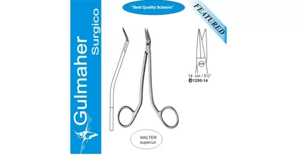 WALTER Scissors, COTTLE Dorsal Supercut Curved, 16cm