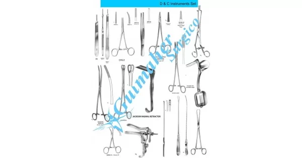 D&C Instruments Set for Dilation, Curettage and Abortion